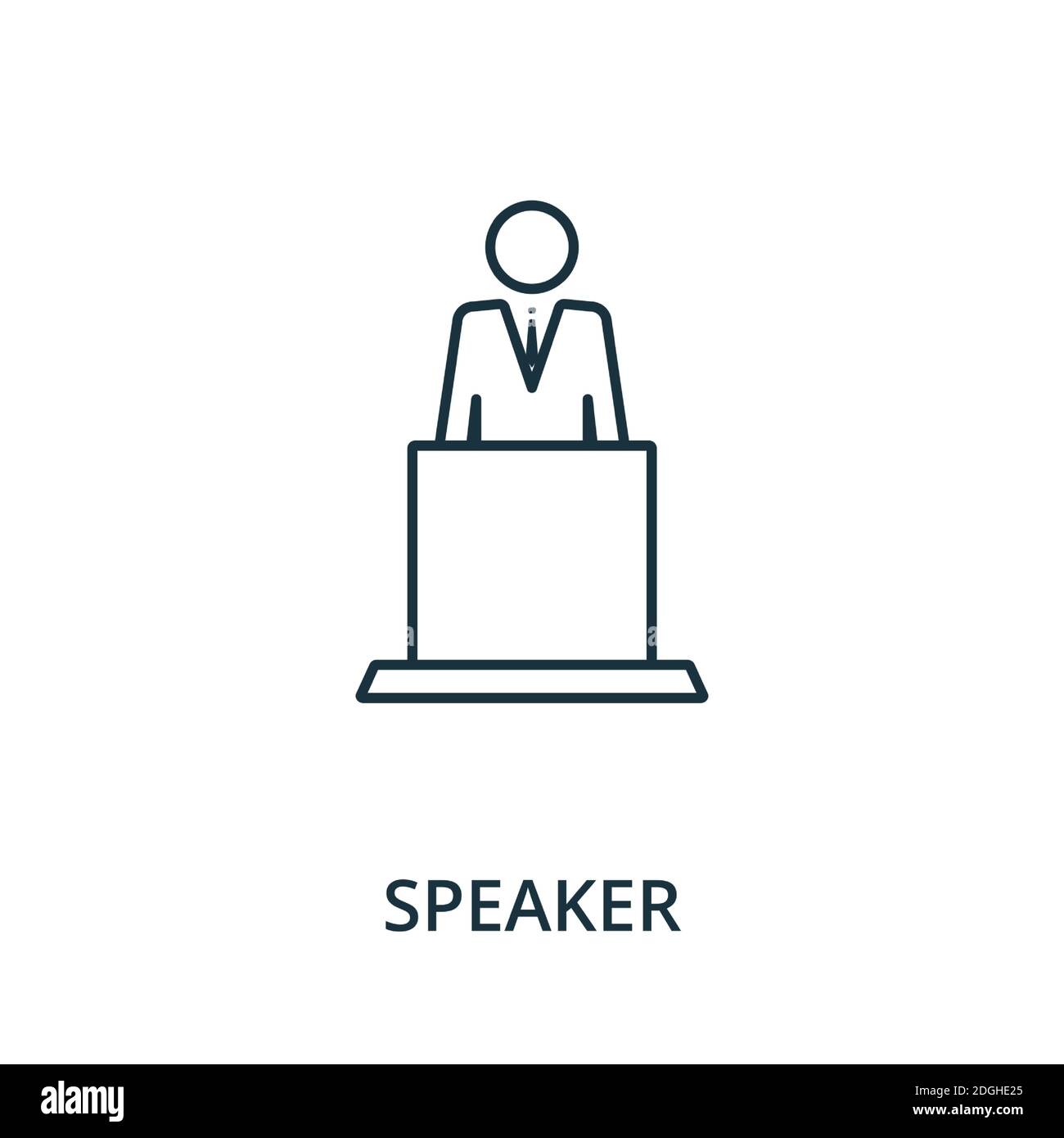 Speaker icon. Line style element from reputation management collection ...