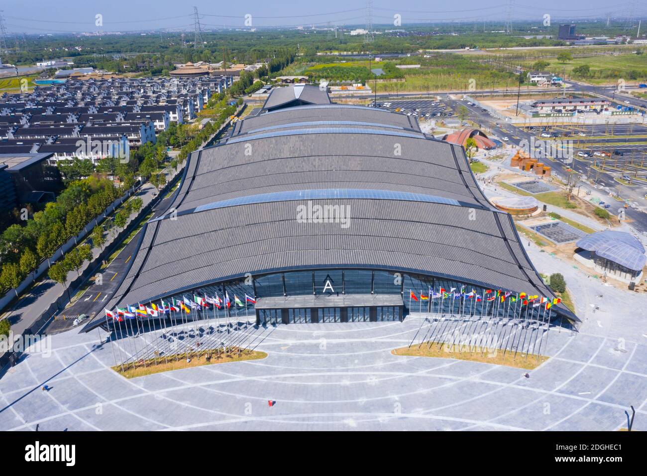 An aerial view of the Light of Internet Exposition Center, which will ...