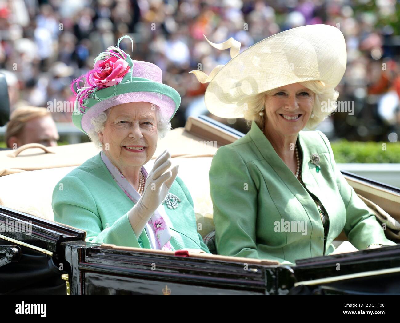 Queen Elizabeth II with Camilla, Duchess of Cornwall at Royal Ascot ...