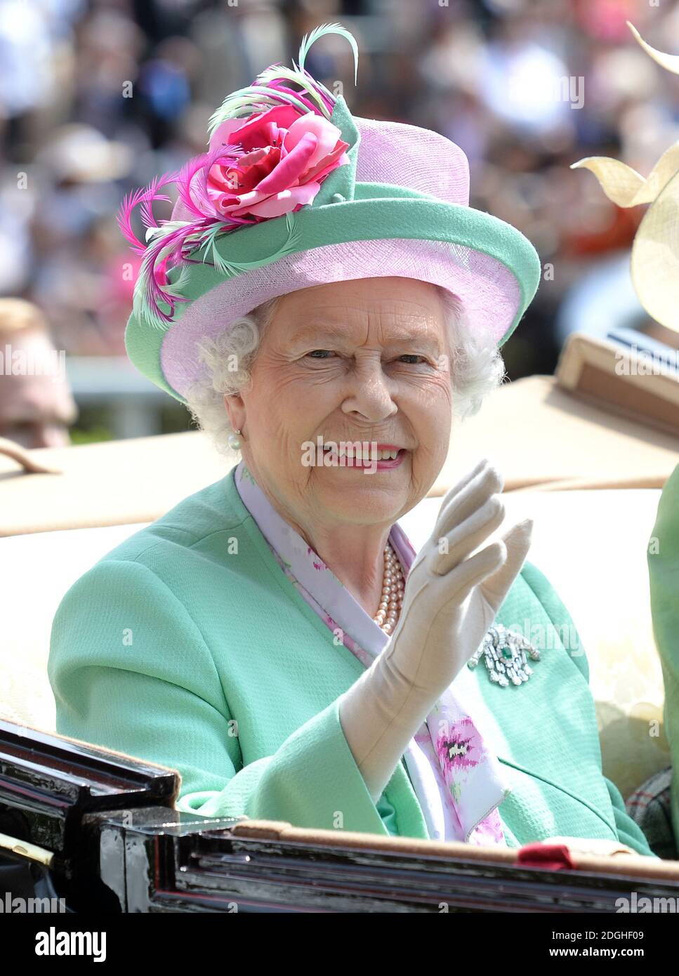 Queen Elizabeth II at Royal Ascot 2013, Ascot Racecourse, Berkshire ...