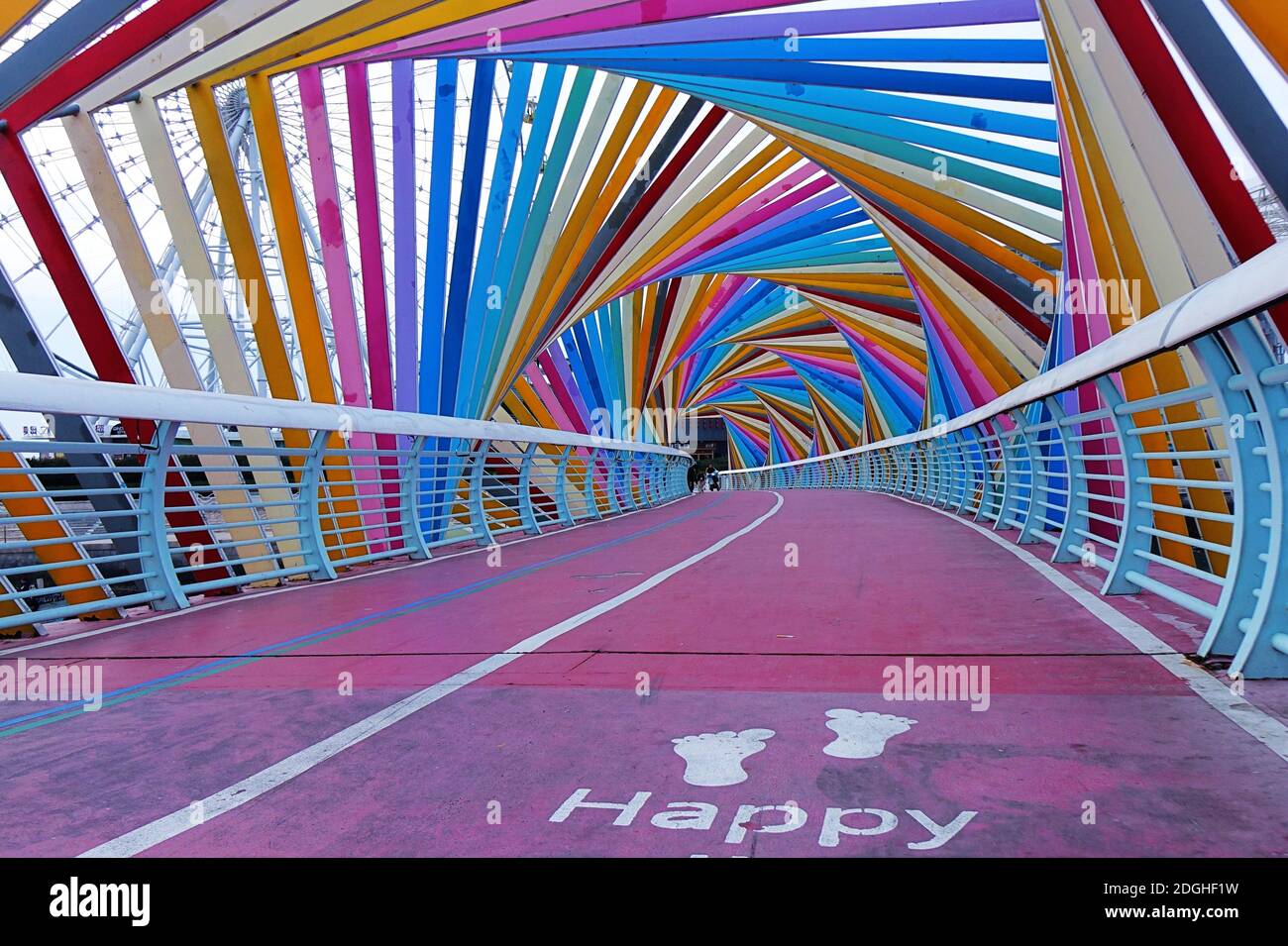 The colorful rainbow bridge, whose structure is based on DNA spirals ...