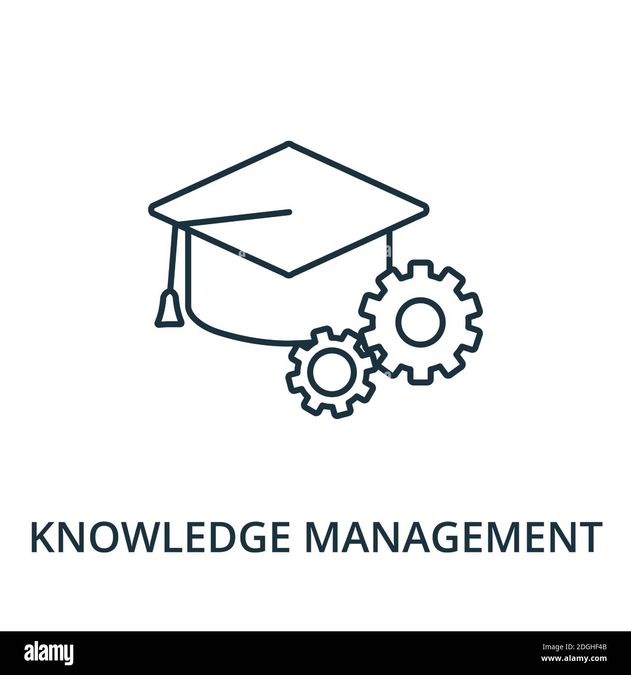 Knowledge Management icon. Line style element from reputation ... Knowledge Management icon. Line style element from reputation ...