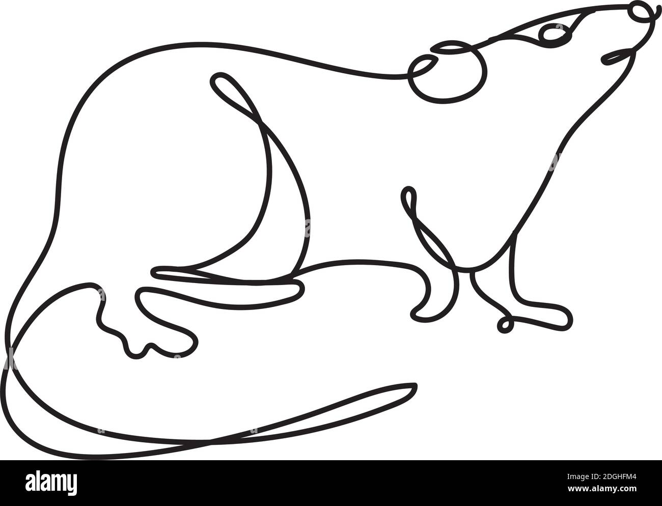 rat rodent one line style icon vector illustration design Stock Vector ...
