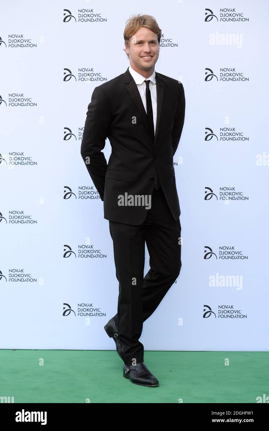 Sam Branson arriving at the Novak Djokovic Foundation fundraising ...