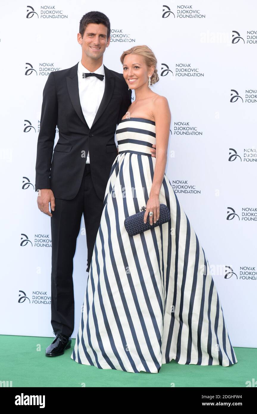 Novak Djokovic and girlfriend Jelena Ristic arriving at the Novak ...