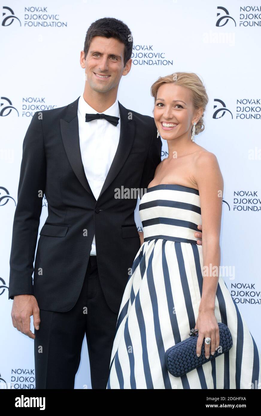 Novak Djokovic and girlfriend Jelena Ristic arriving at the Novak ...