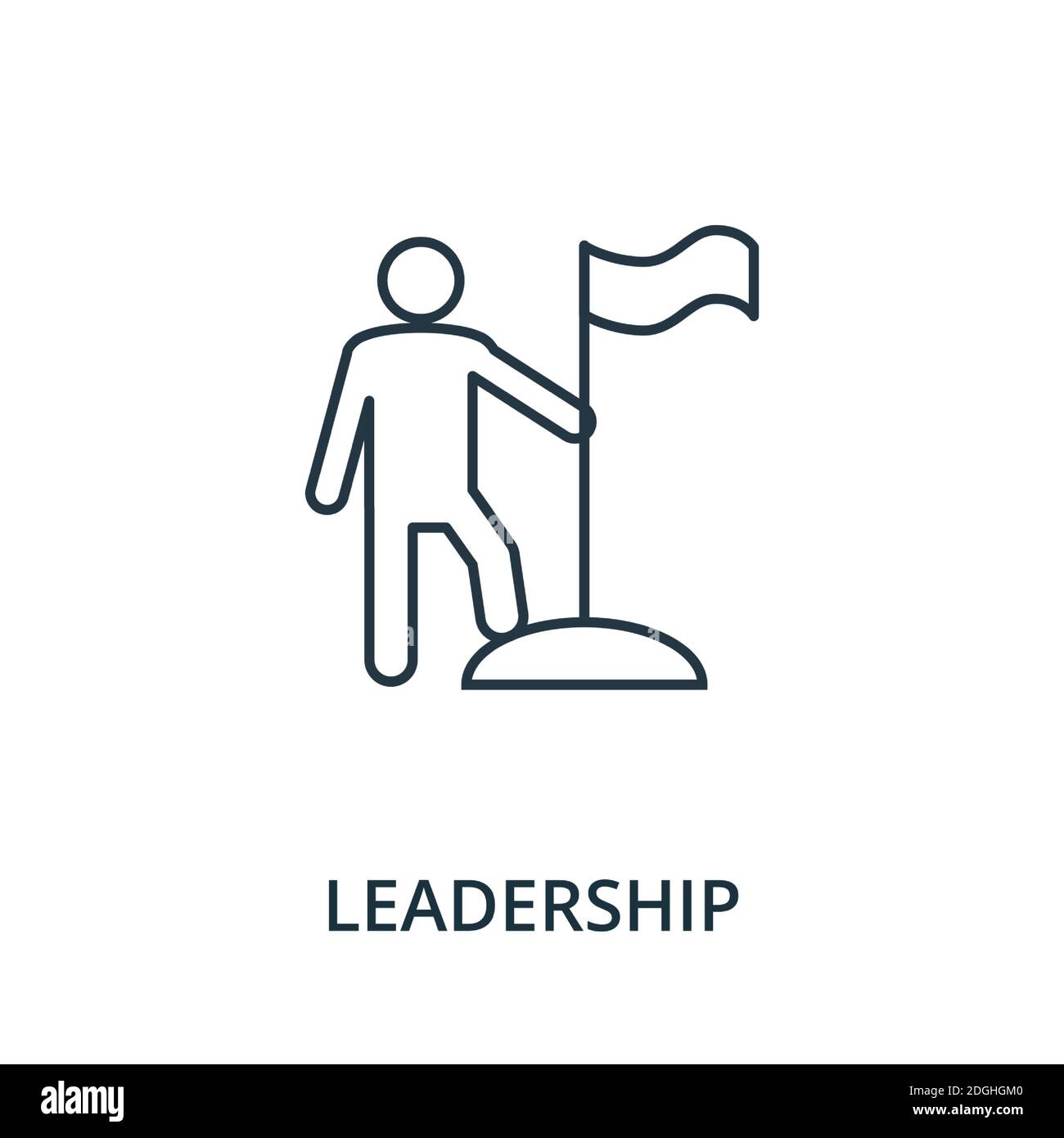 Leadership icon. Line style element from reputation management ...
