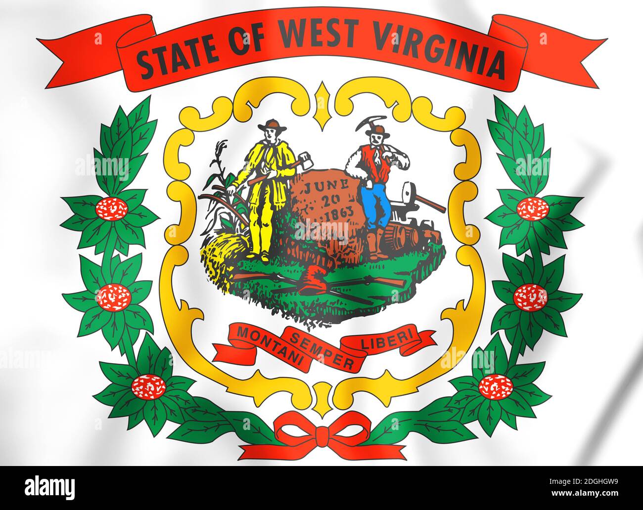 West Virginia coat of arms Stock Photo - Alamy
