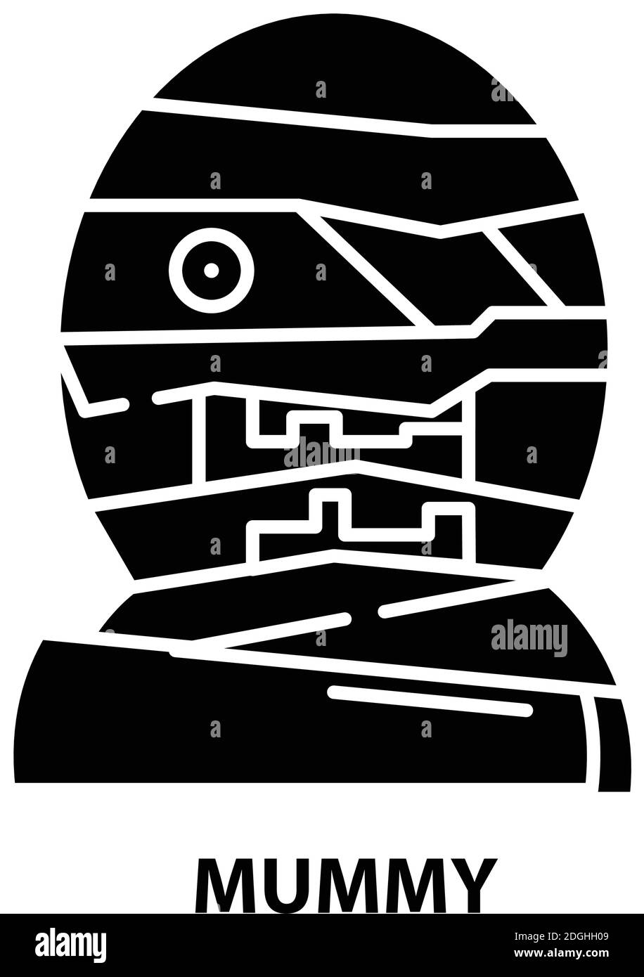 mummy icon, black vector sign with editable strokes, concept ...