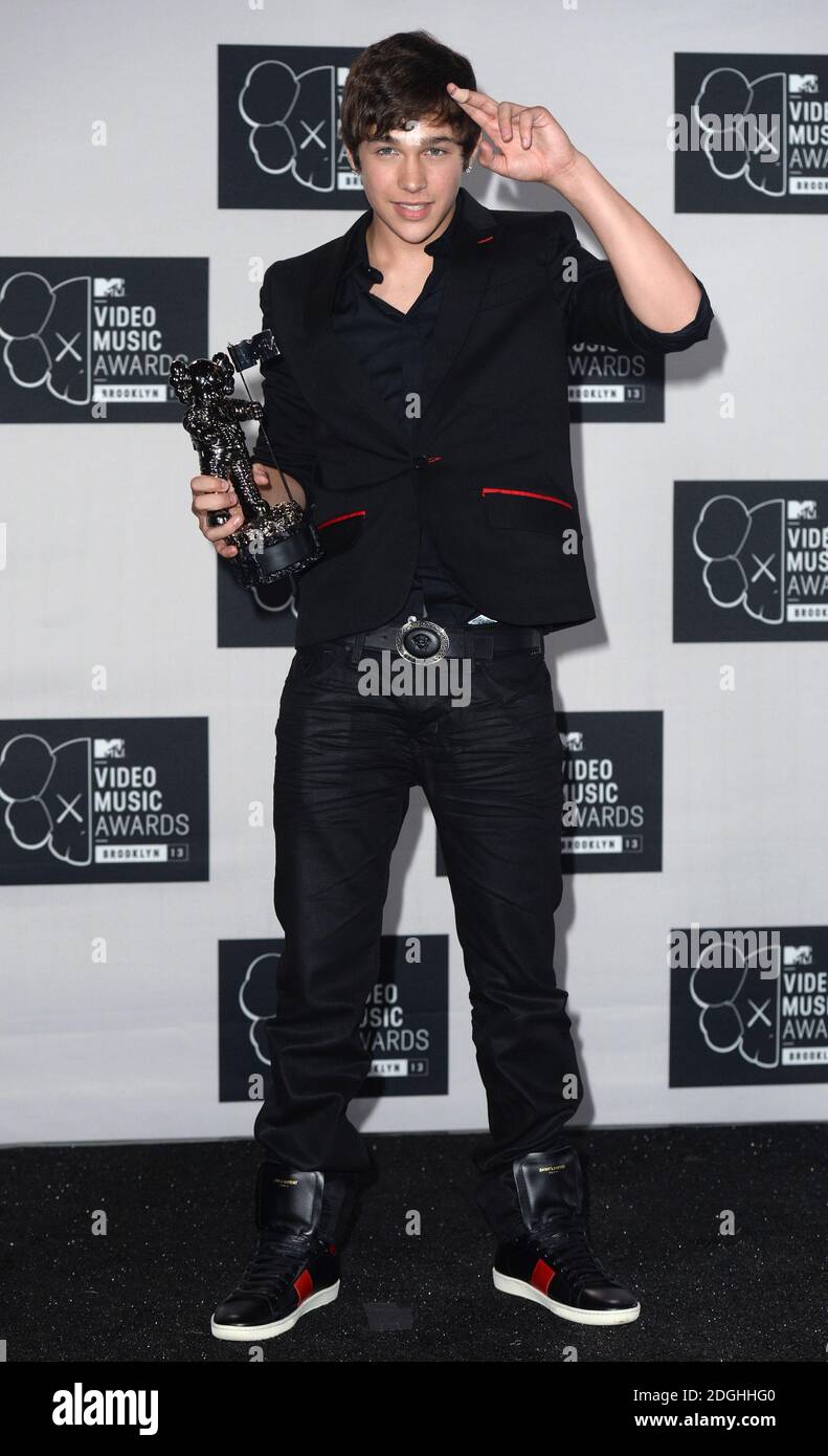 Austin Mahone backstage in the Awards Room at the MTV Video Music ...