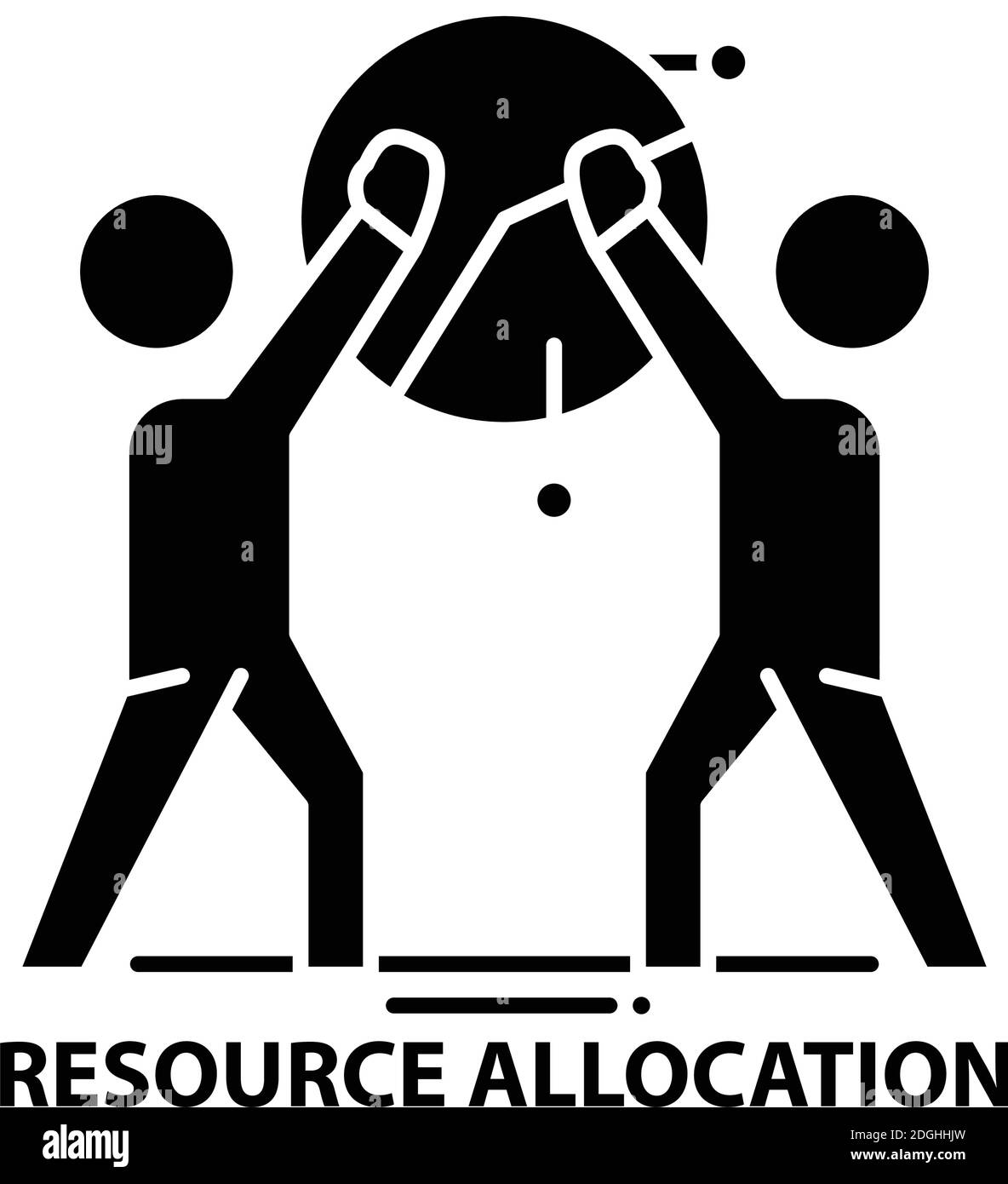 resource allocation icon, black vector sign with editable strokes ...