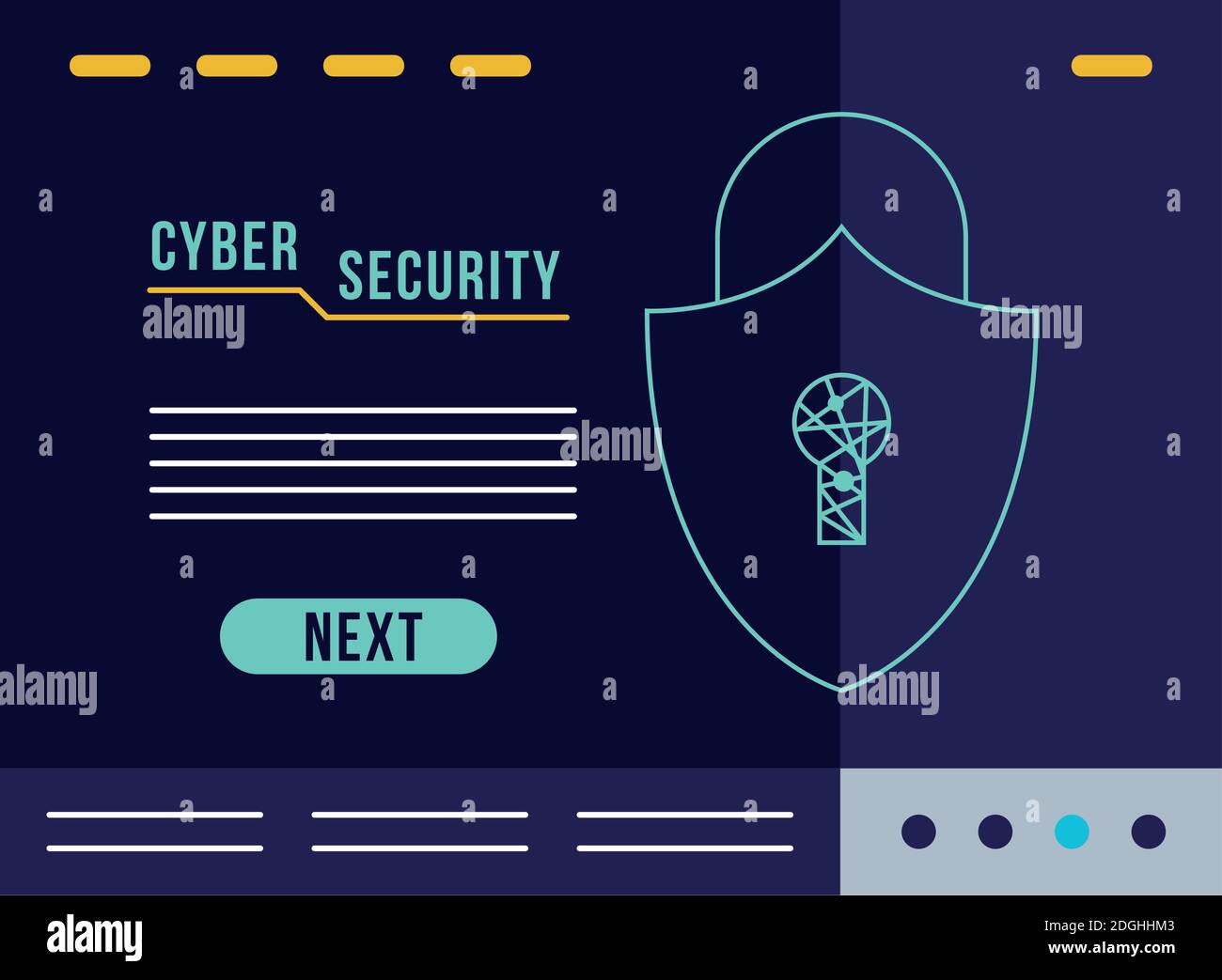 cyber security infographic with padlock shield vector illustration ...