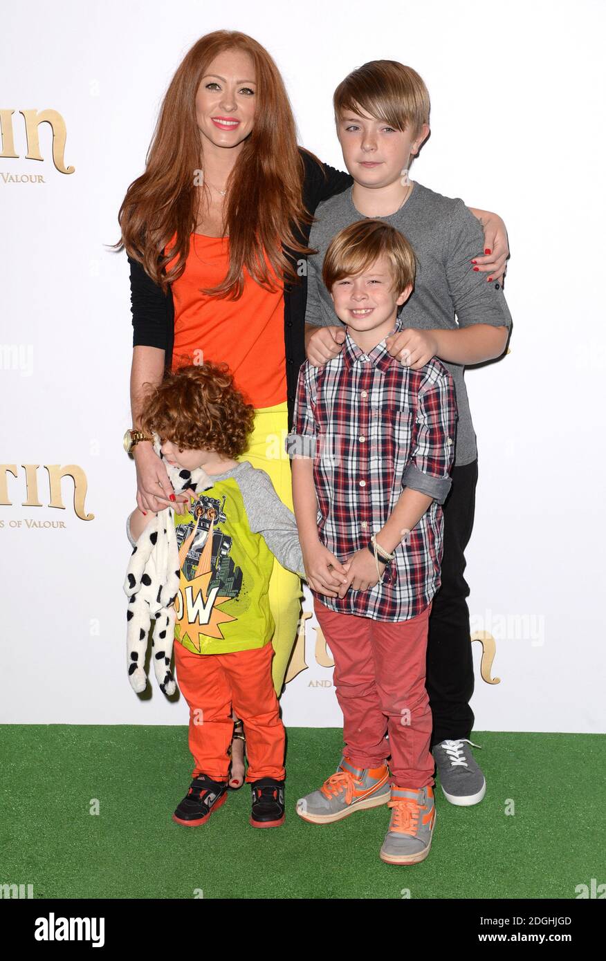 Natasha Hamilton and family arriving at the UK Premiere of Justin and ...