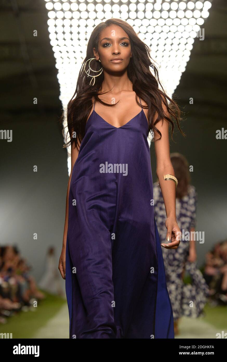 Model Jourdan Dunn displays a creation by Topshop Unique at the Spring ...