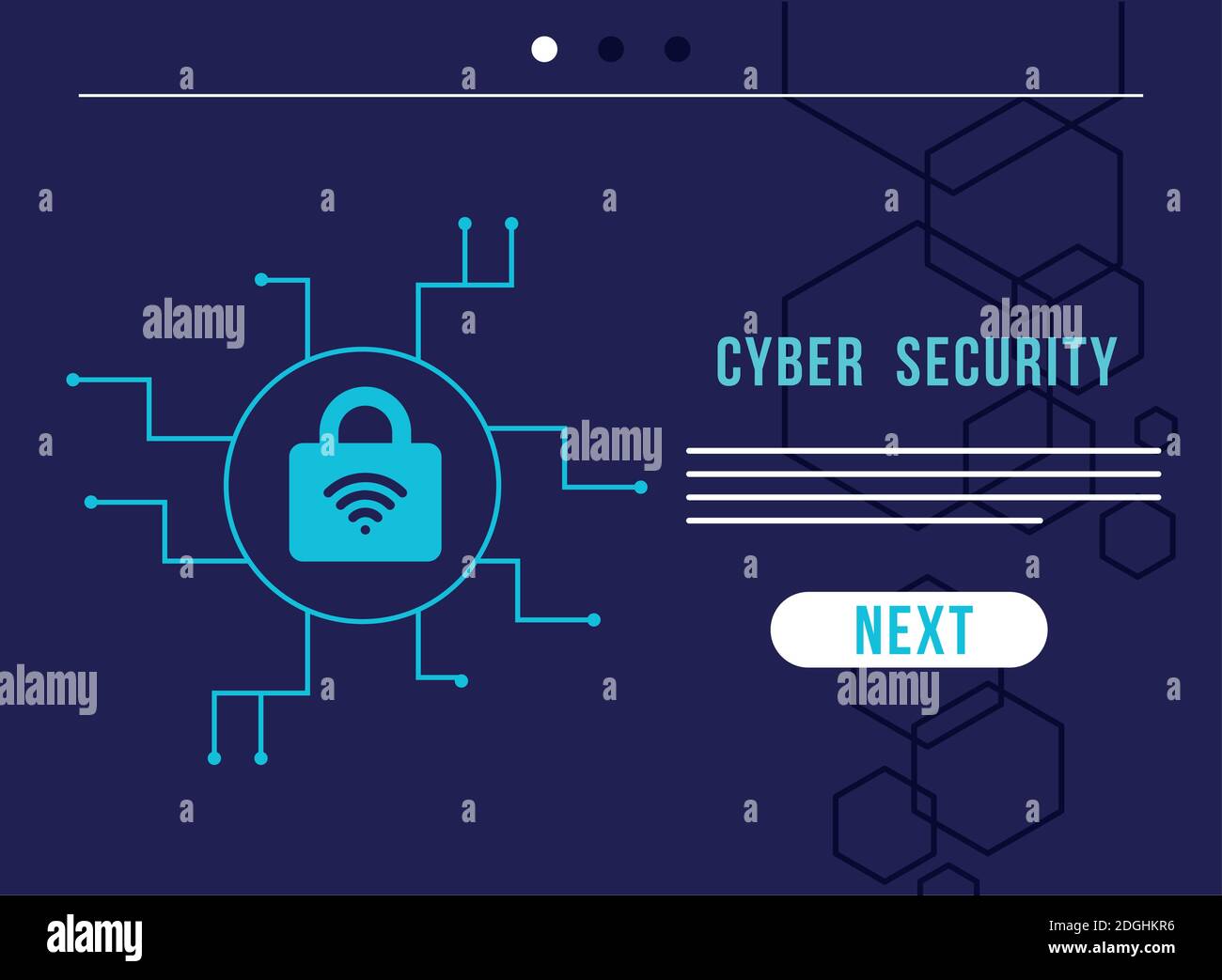 cyber security infographic with padlock and wifi signal vector ...