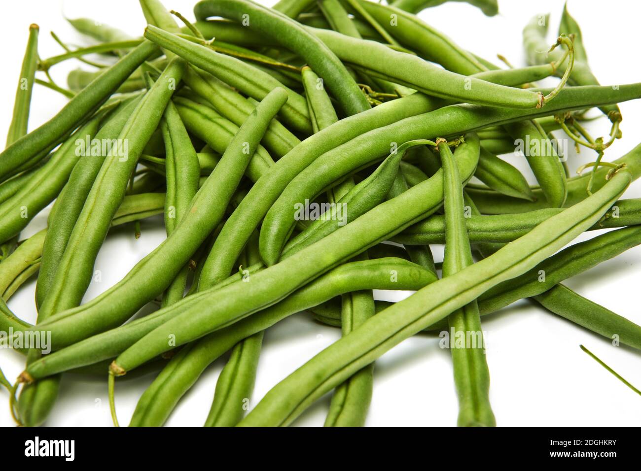 Fresh green beans isolated on white background Stock Photo - Alamy