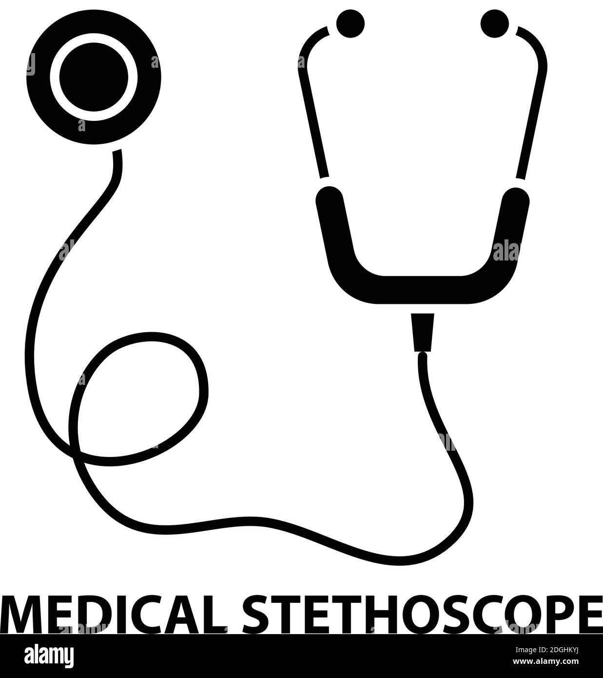 Medical Stethoscope Icon Black Vector Sign With Editable Strokes