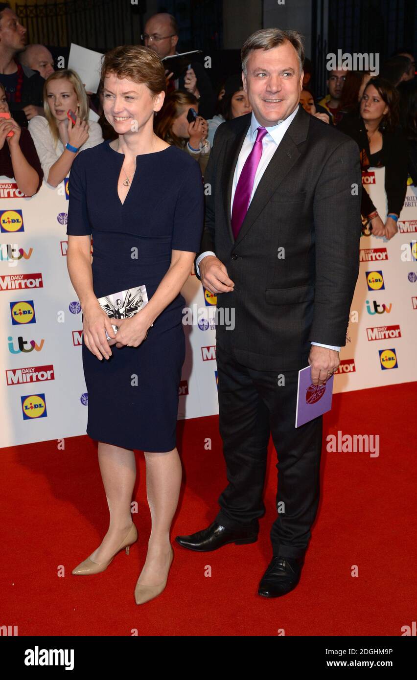 Yvette Cooper and Ed Balls arriving at the Pride of Britain Awards 2013 ...