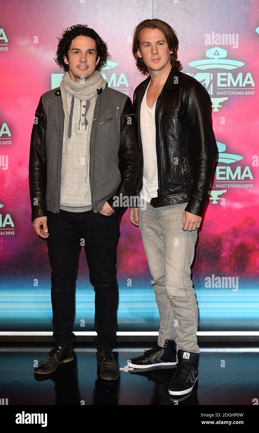 Bard and Vegard Ylvisaker arriving for the 2013 MTV Europe Music Awards ...