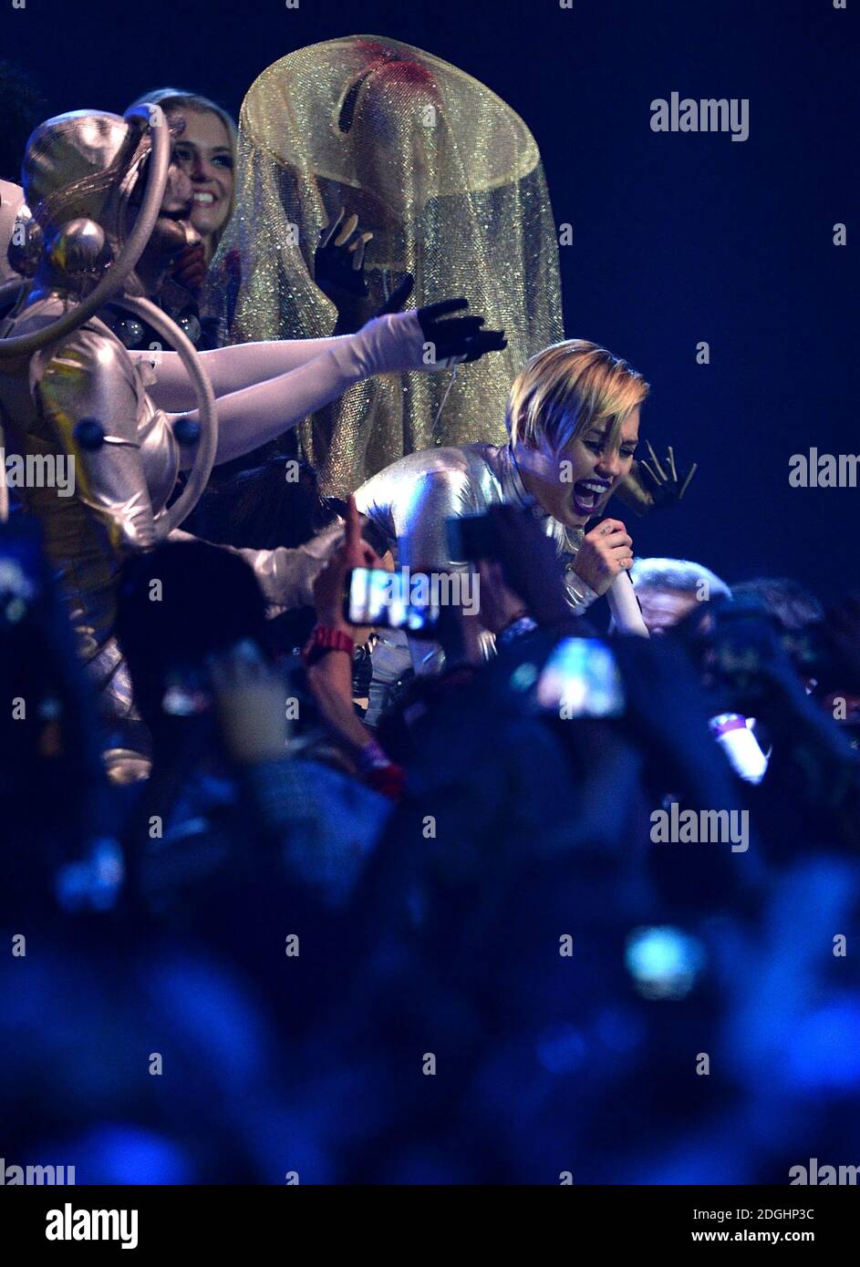 Miley Cyrus performs on stage during the 2013 MTV Europe Music Awards ...