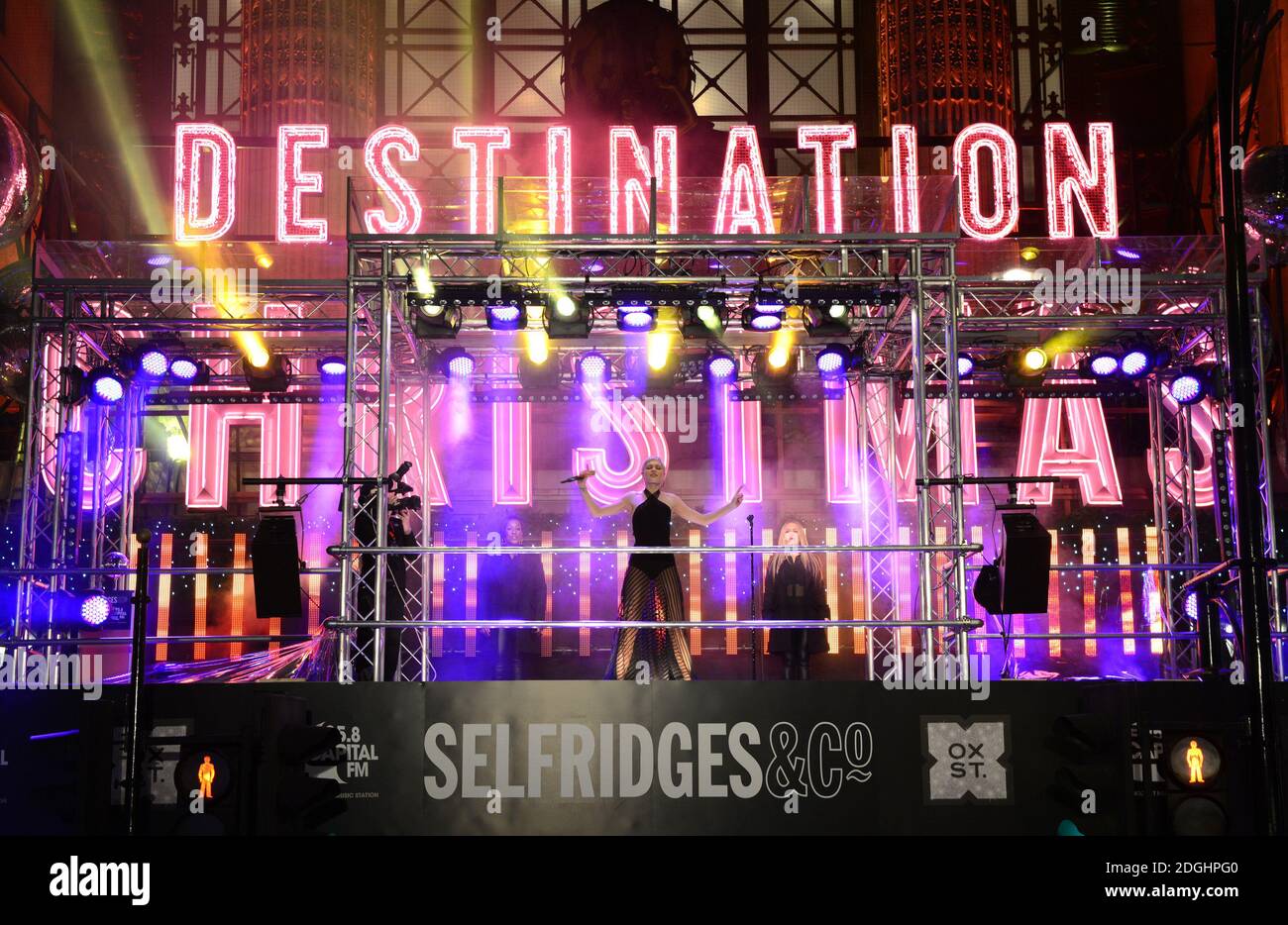 Jessie J switches on the Oxford Street Christmas Lights in London Stock ...