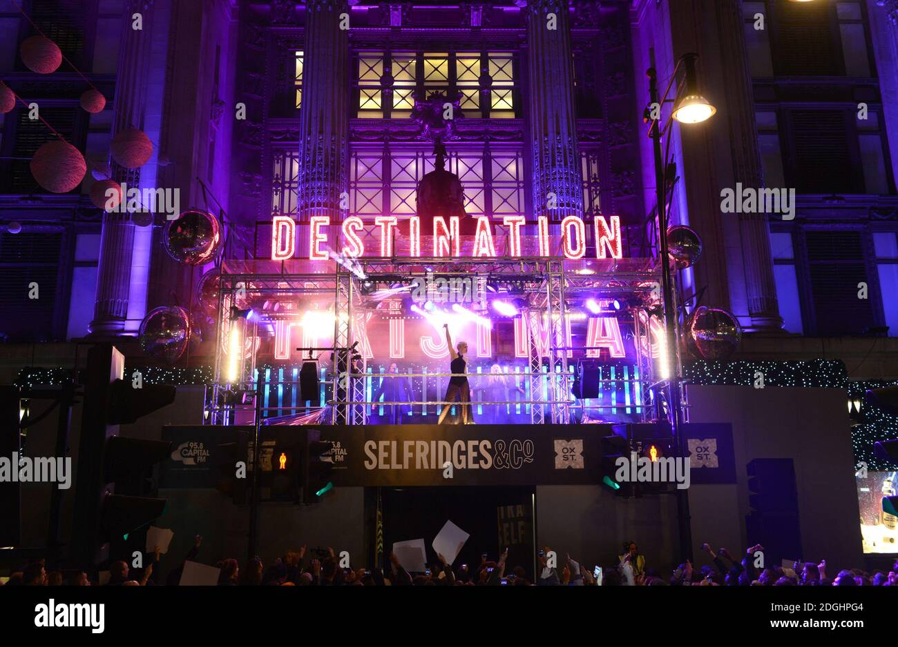 Jessie J switches on the Oxford Street Christmas Lights in London Stock ...