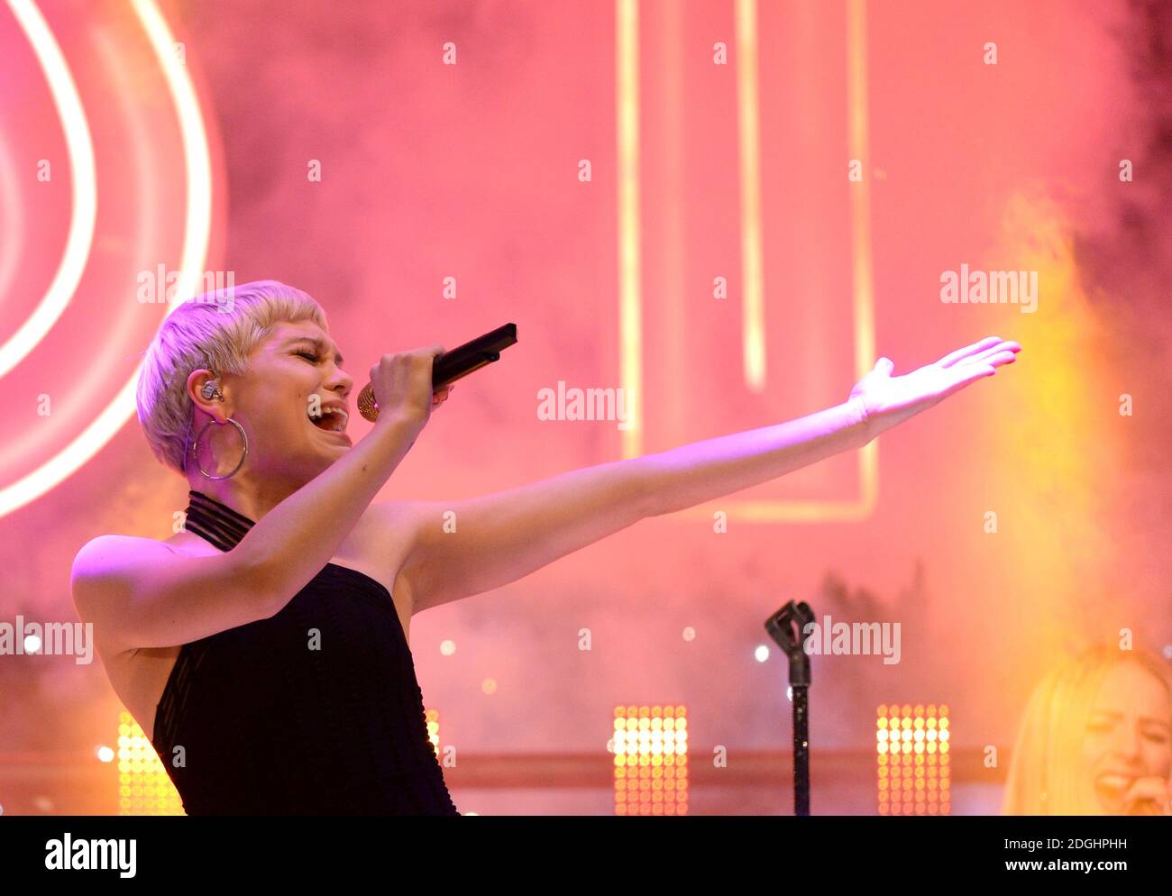 Jessie J switches on the Oxford Street Christmas Lights in London Stock ...