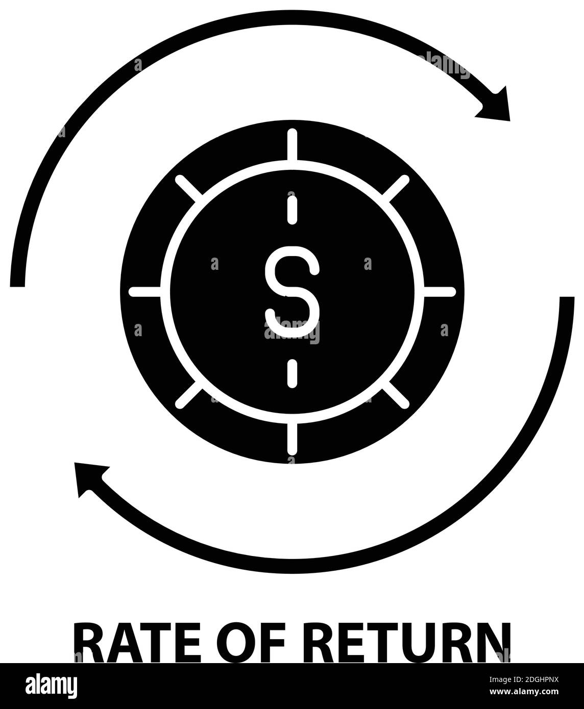 rate of return icon, black vector sign with editable strokes, concept ...