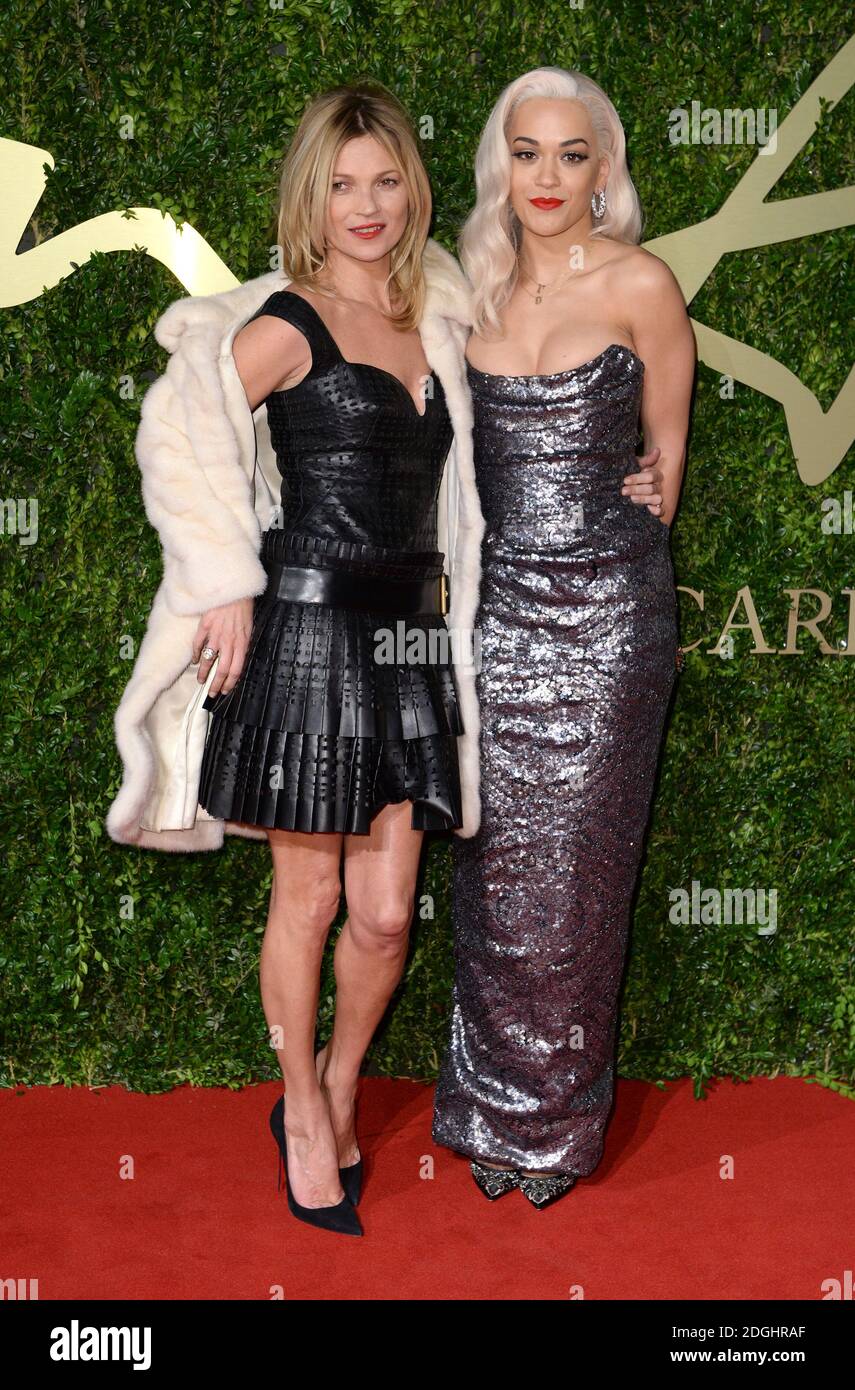 Kate Moss and Rita Ora arriving at The British Fashion Awards 2013, The ...