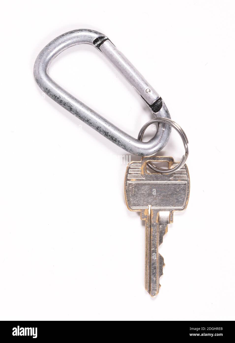 Key on keyring, isolated on white background Stock Photo - Alamy