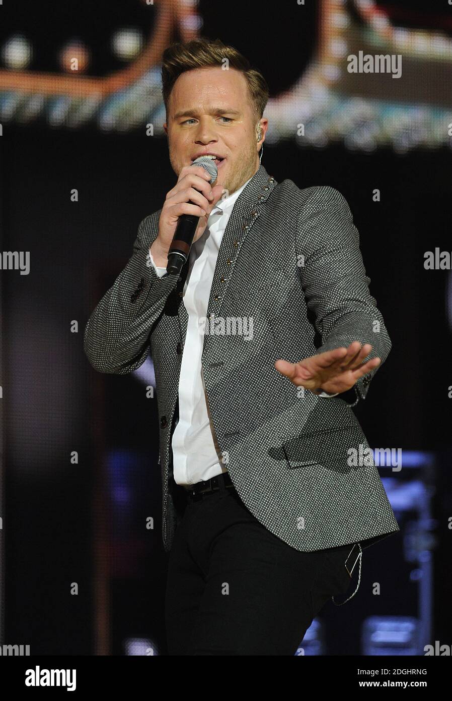 Olly Murs performing on stage during the 2013 Capital FM Jingle Bell ...