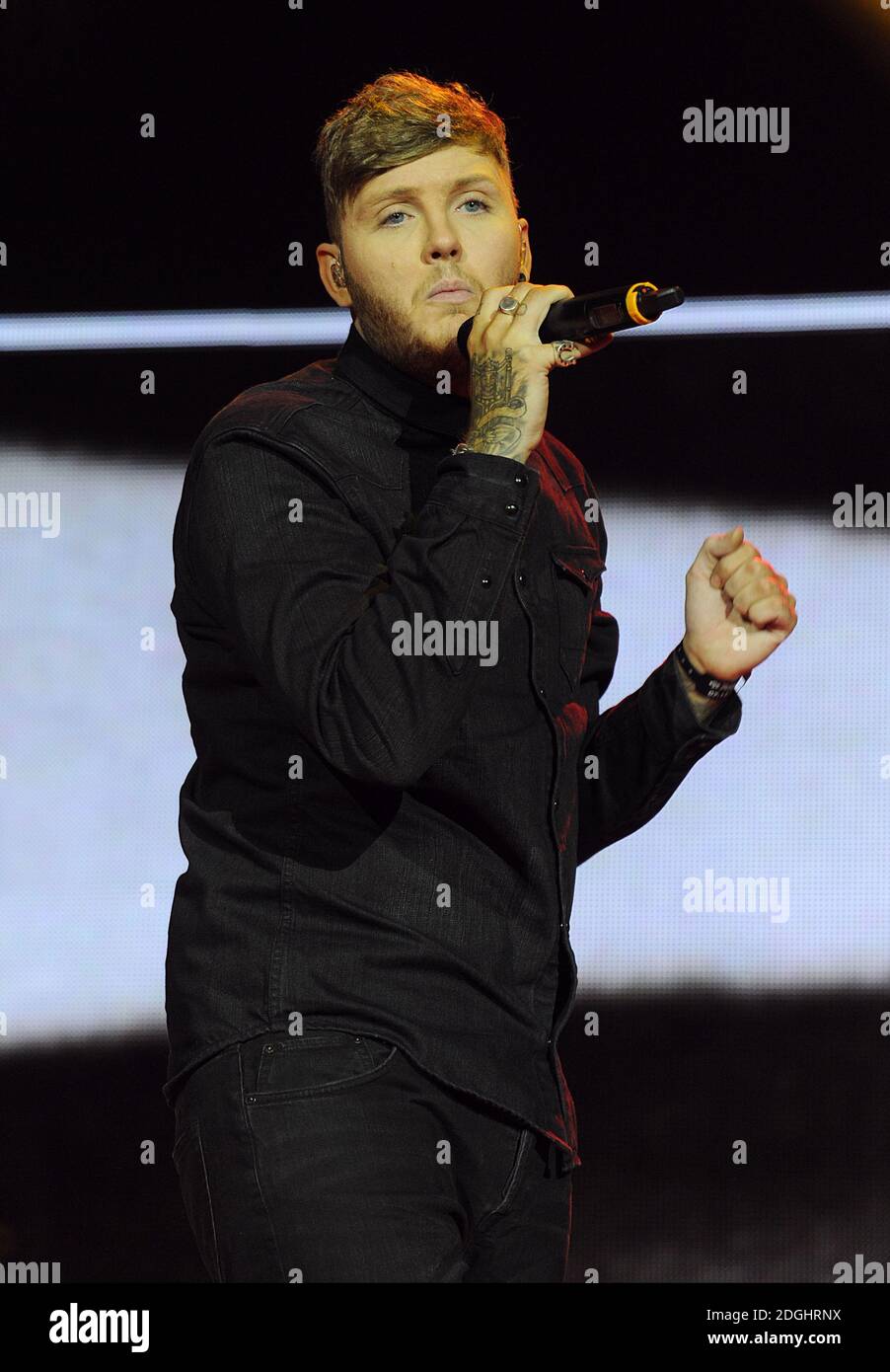 James Arthur performing on stage during the 2013 Capital FM Jingle Bell ...