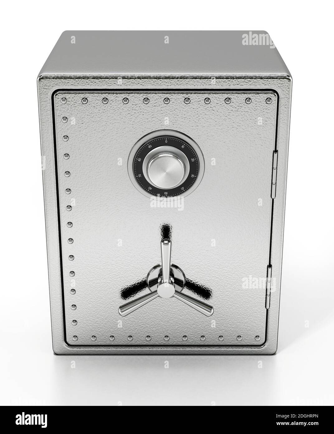 Steel safe isolated on white background. 3D illustration Stock Photo ...