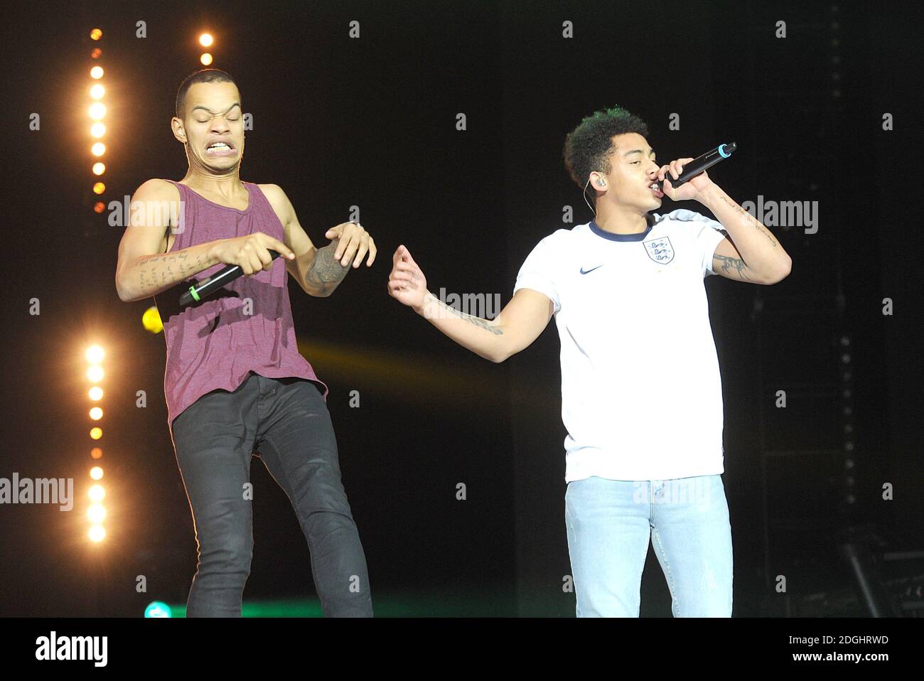 Rizzle Kicks performing on stage during the 2013 Capital FM Jingle Bell ...