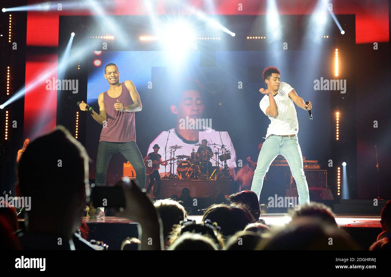 Rizzle Kicks performing on stage during the 2013 Capital FM Jingle Bell ...