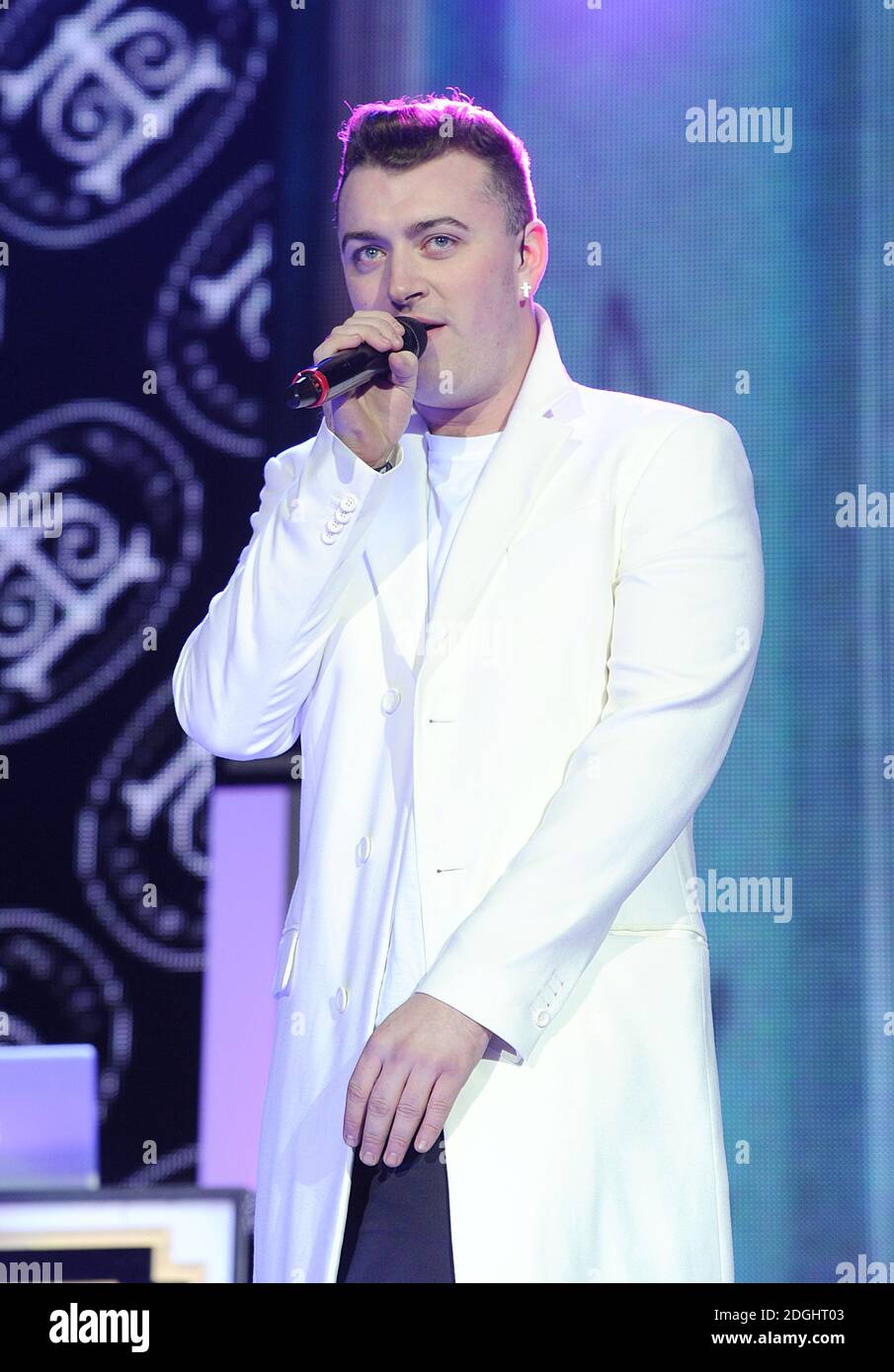 Sam Smith performing on stage during the 2013 Capital FM Jingle Bell ...