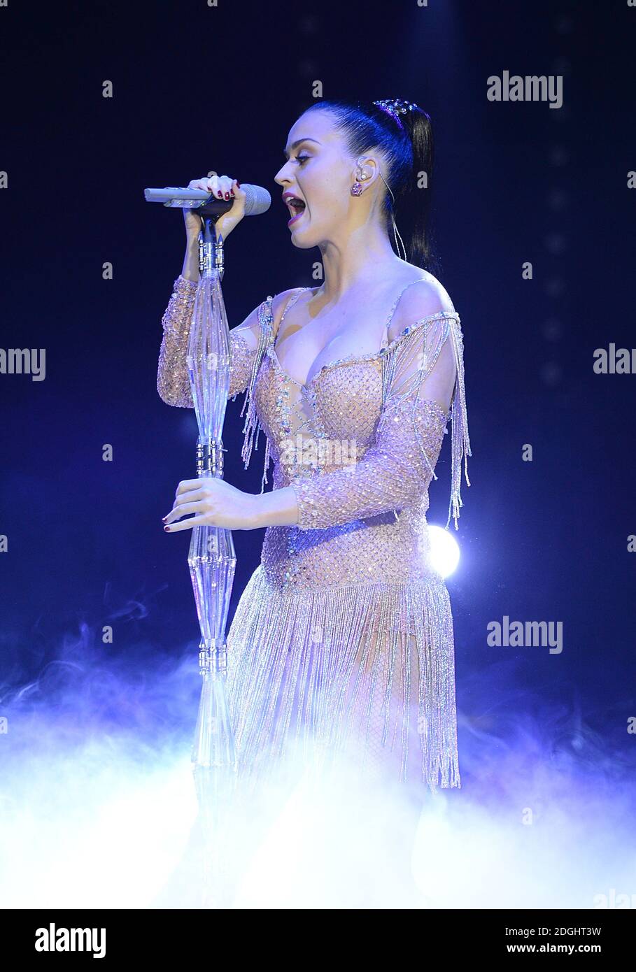 Katy Perry performing on stage during the 2013 Capital FM Jingle Bell ...