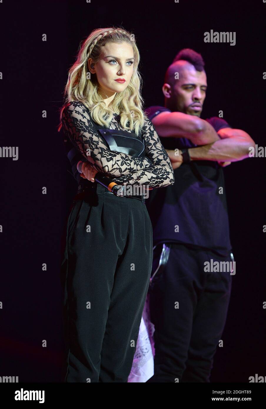 Perrie Edwards of Little Mix performing on stage during the 2013 ...