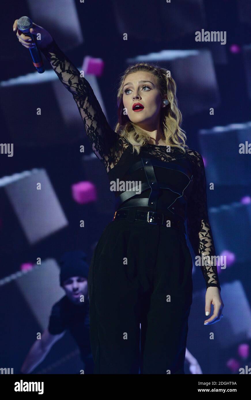 Perrie Edwards of Little Mix performing on stage during the 2013 ...