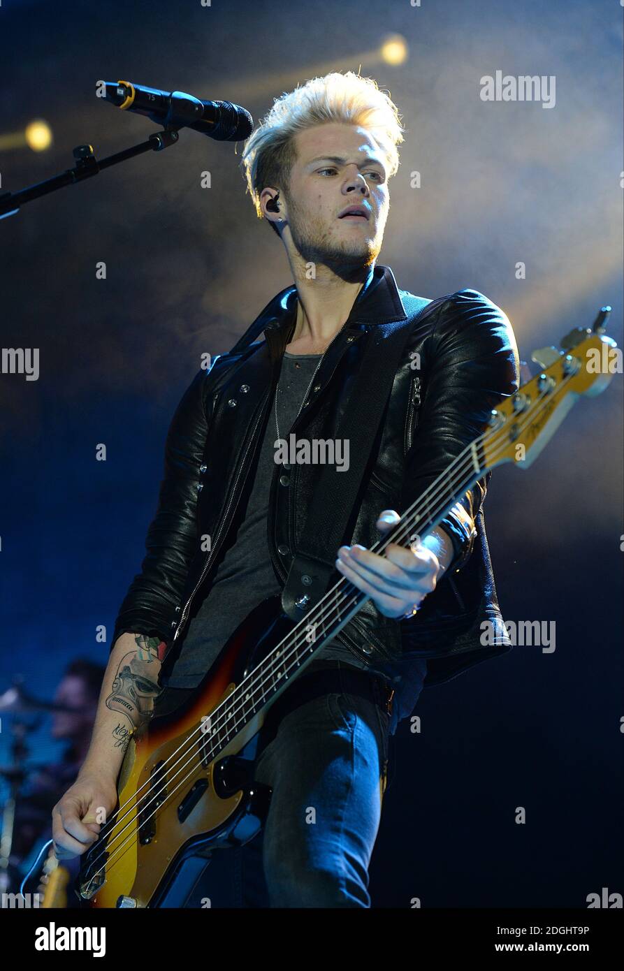 Lawson performing on stage during the 2013 Capital FM Jingle Bell Ball ...