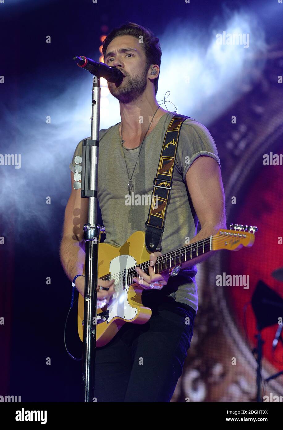 Lawson performing on stage during the 2013 Capital FM Jingle Bell Ball ...