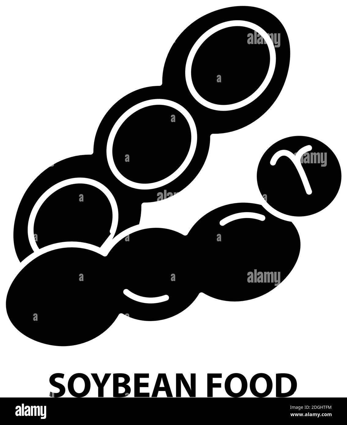 soybean food icon, black vector sign with editable strokes, concept ...