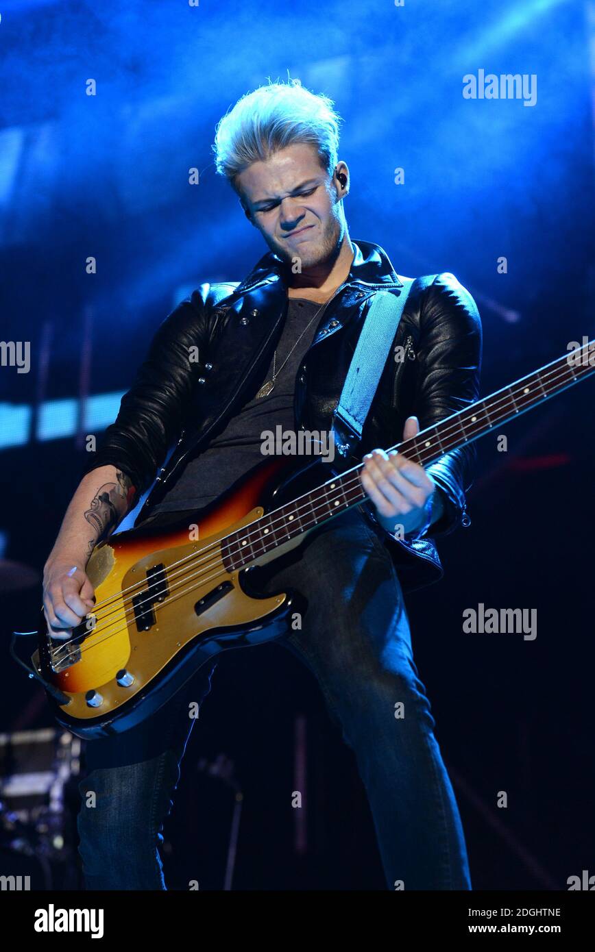 Ryan Fletcher of Lawson performing on stage during the 2013 Capital FM ...