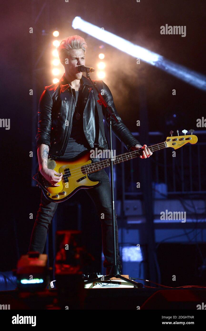Ryan Fletcher of Lawson performing on stage during the 2013 Capital FM ...