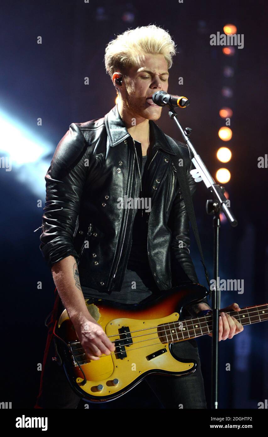 Ryan Fletcher of Lawson performing on stage during the 2013 Capital FM ...