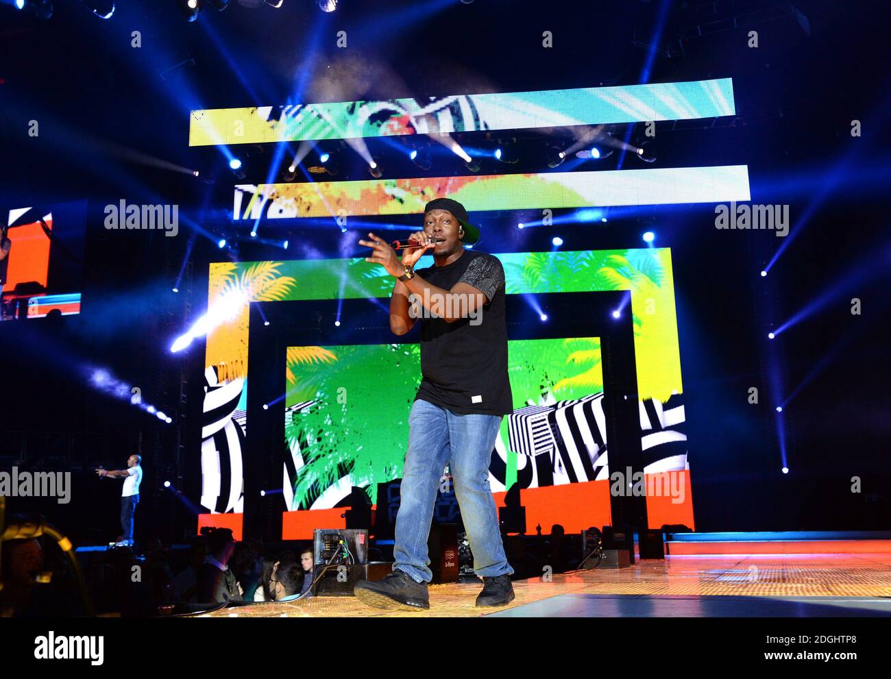 Dizzee Rascal performing on stage during the 2013 Capital FM Jingle Bell Ball at the O2 Arena ...