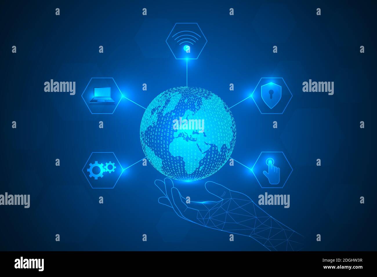 futuristic innovation and digital technology abstract background ...