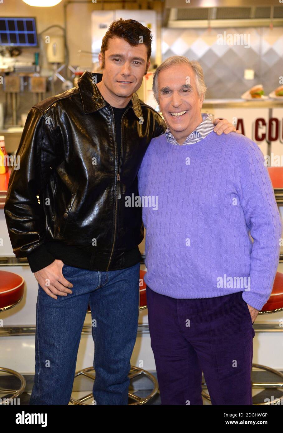 Ben Freeman and Henry Winkler at the photocall for Happy Days The ...