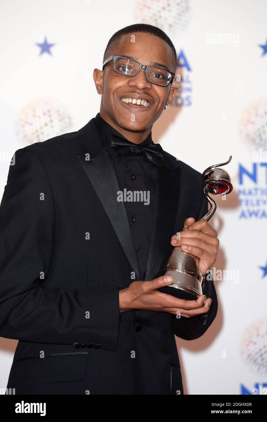 Khali Best backstage at the National Television Awards 2014, O2 Arena ...