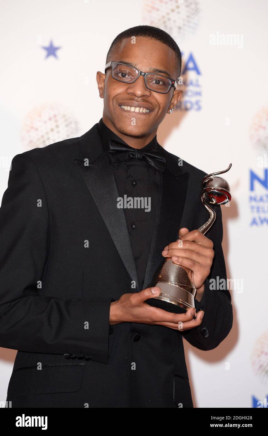 Khali Best backstage at the National Television Awards 2014, O2 Arena ...